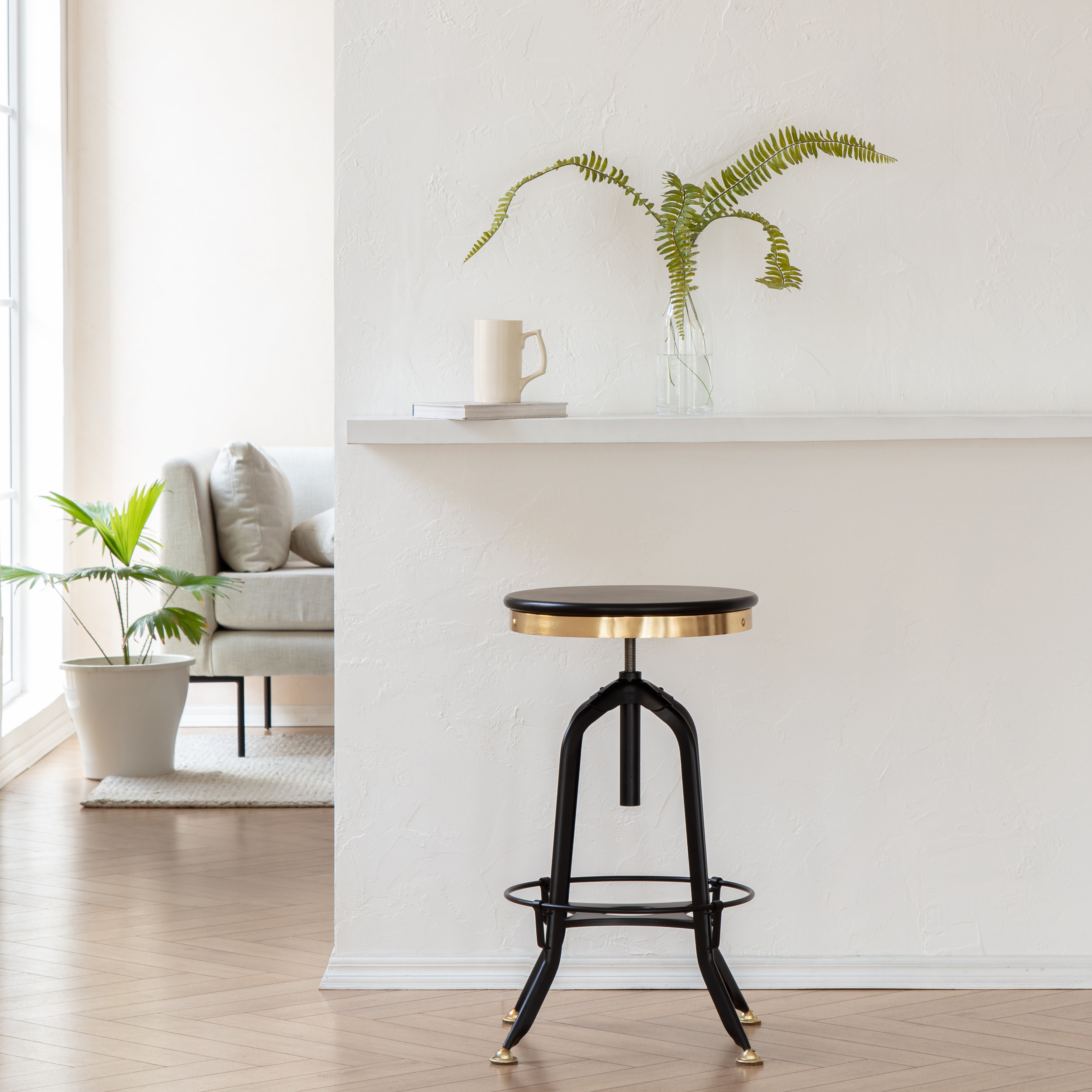 Rosdorf Park Geofrey Swivel Adjustable Height Counter Stool with Metal ...