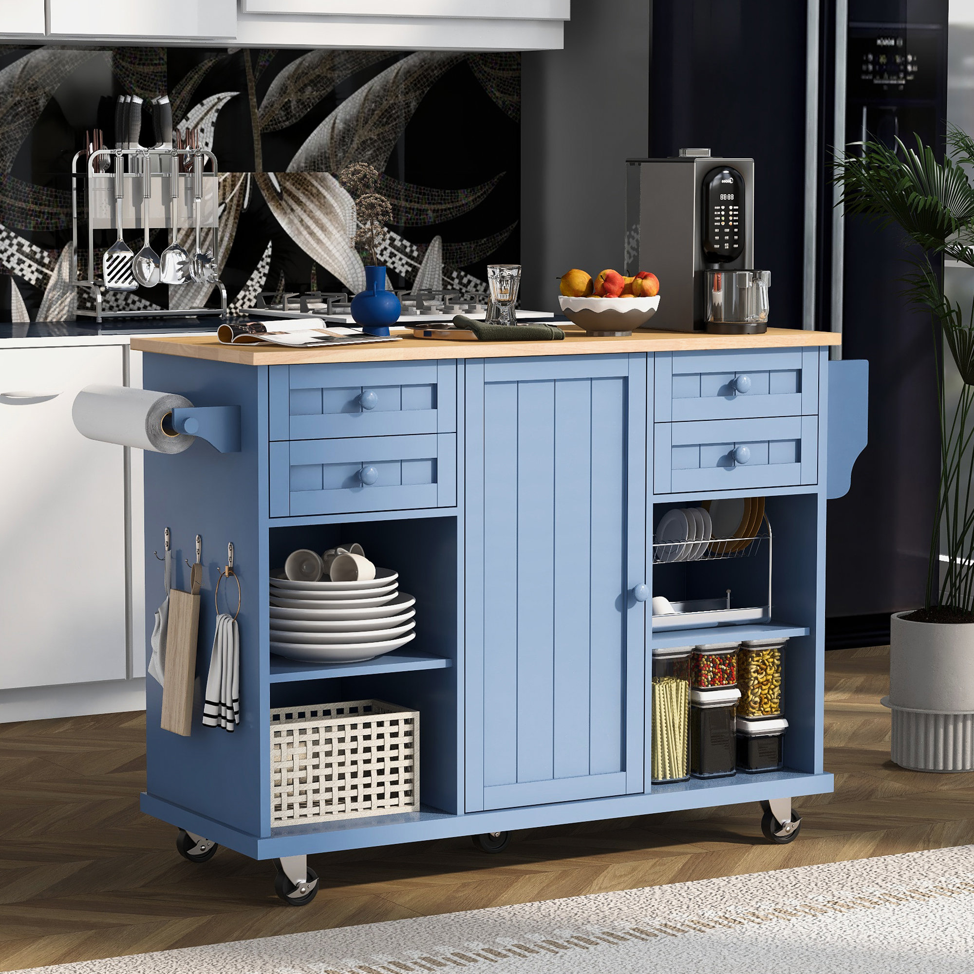 Breakwater Bay Harietta Kitchen Island Cart | Wayfair