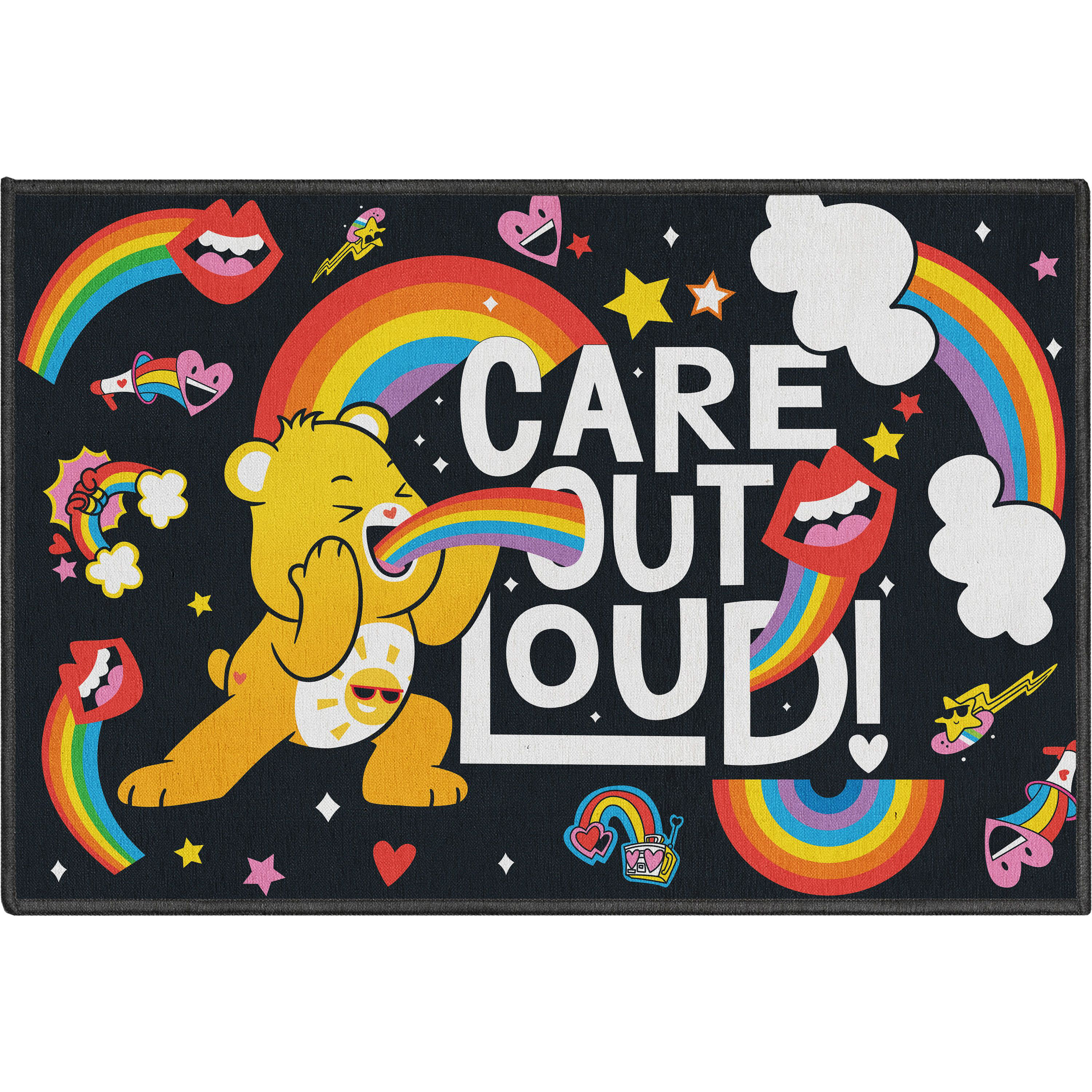 Zoomie Kids Care Bears Care Out Loud Modern Abstract Area Rug | Wayfair