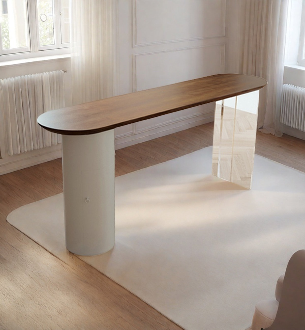 Orren Ellis An acrylic and solid wood integrated bar table - Wayfair Canada