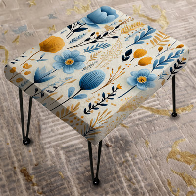 light blue rectangle ottoman