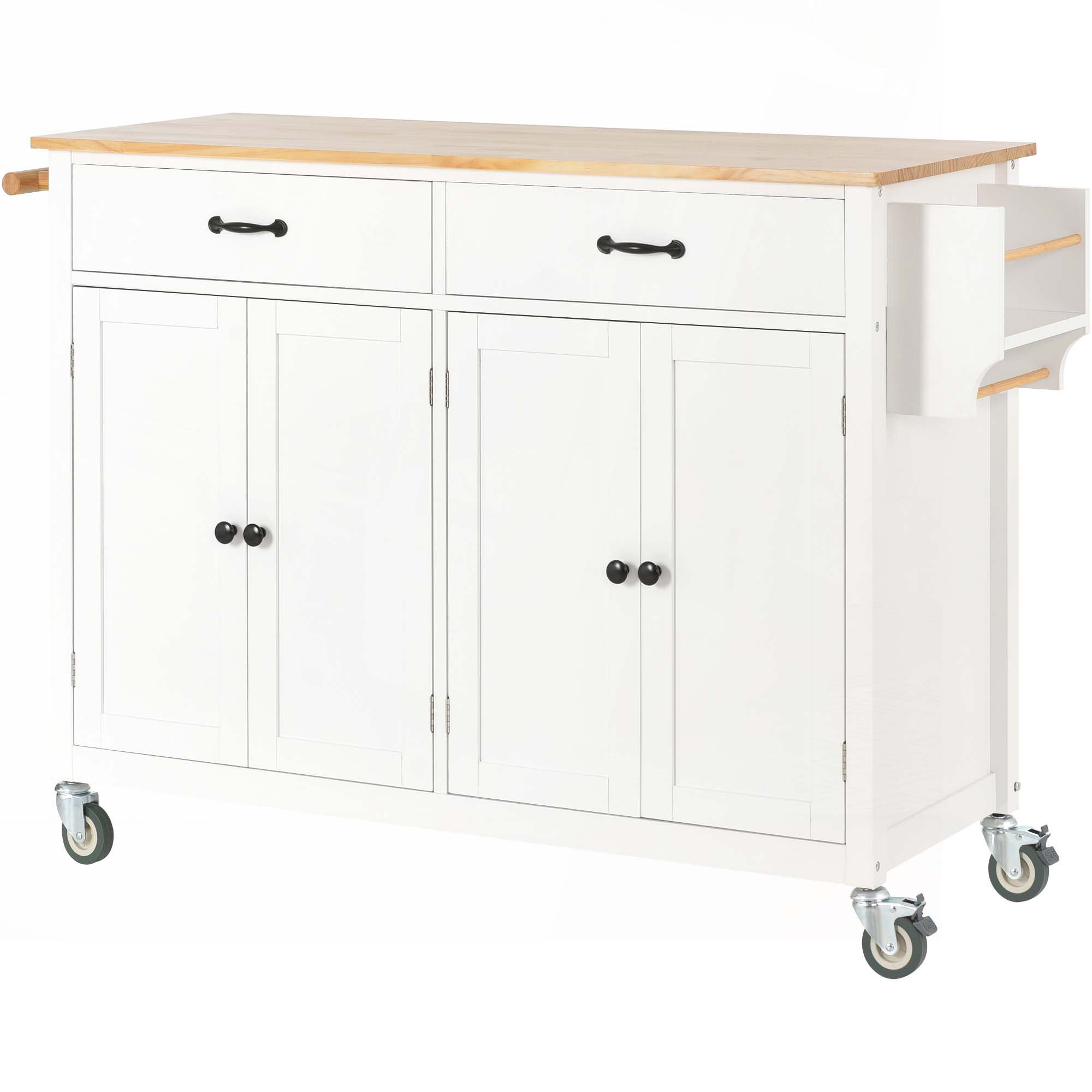 Red Barrel Studio® 54.3 Inch Width Kitchen Island Cart with Cabinet and ...