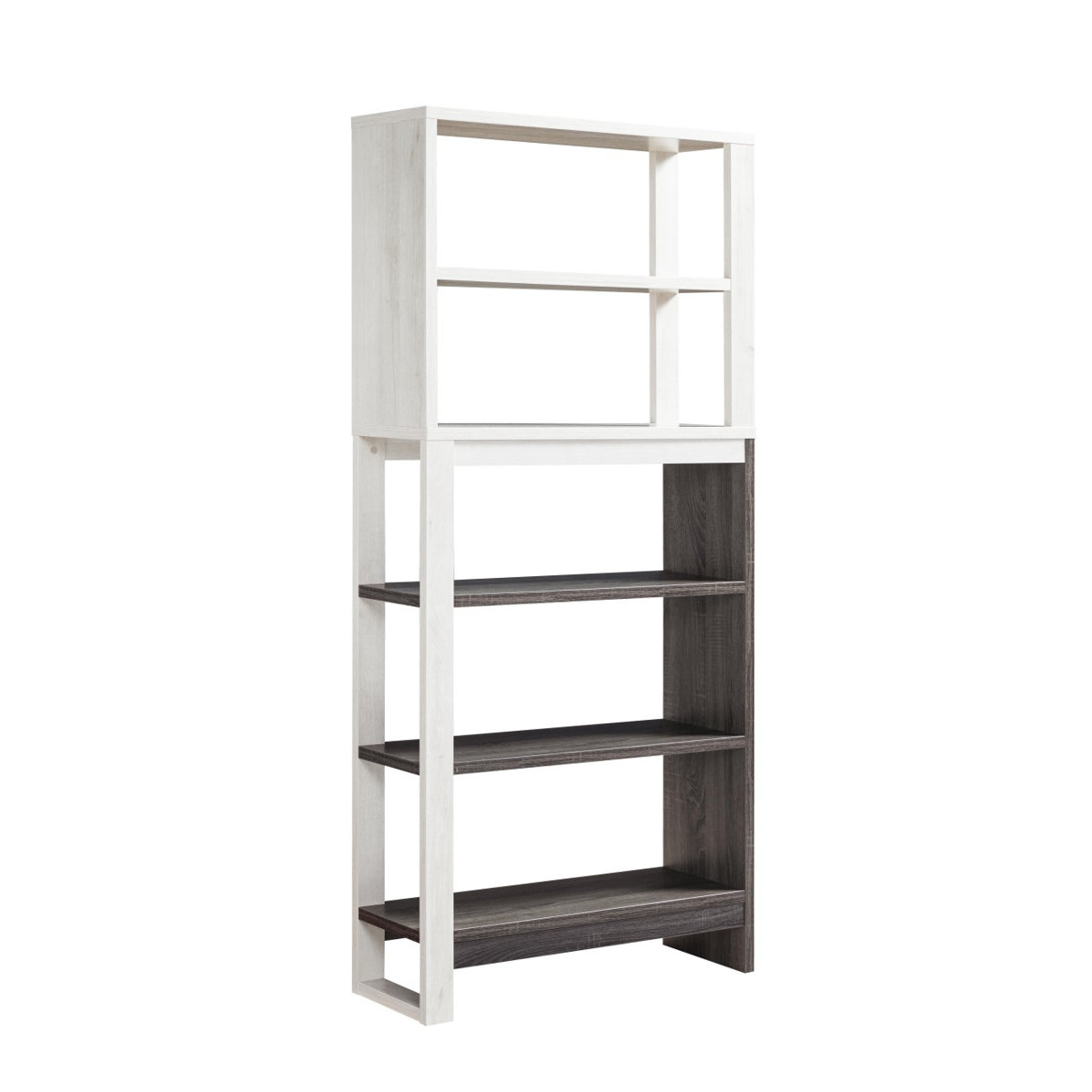 Mercer41 5-Tier Home Display Cabinet, Two-Toned Freestanding Bookcase ...