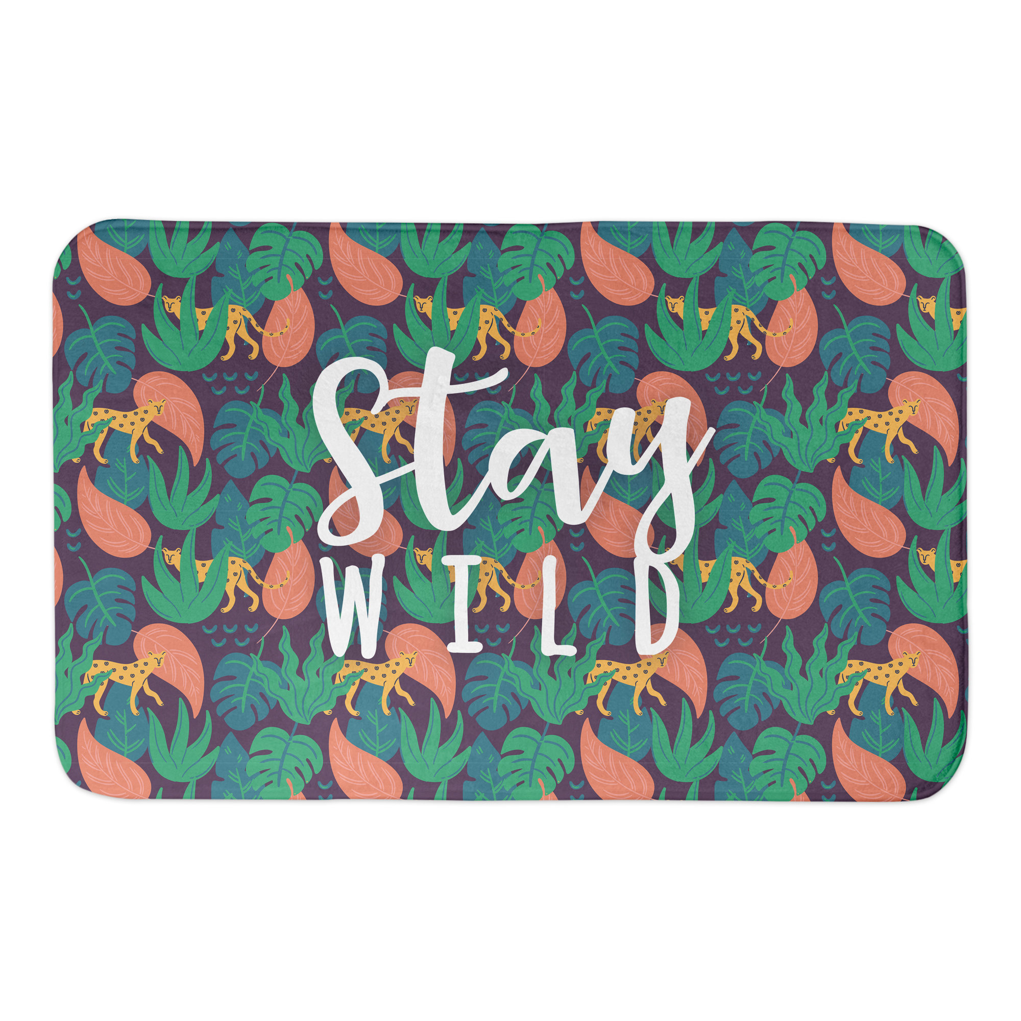 Bayou Breeze Thaxted Cheetah Tropical Bath Rug | Wayfair