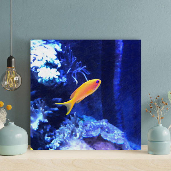 Rosecliff Heights " A Little Orange Yellow Fish " Painting Print | Wayfair