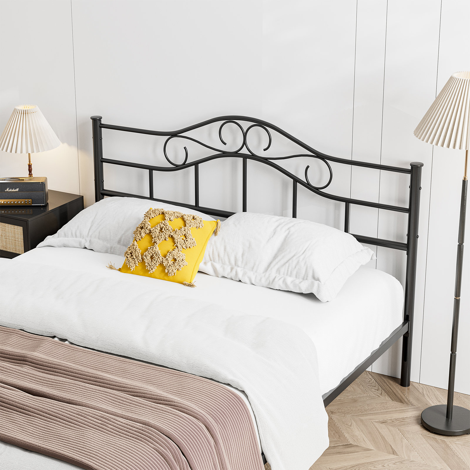 Red Barrel Studio® Anary Metal Headboard, Adjustable Height, Steel ...