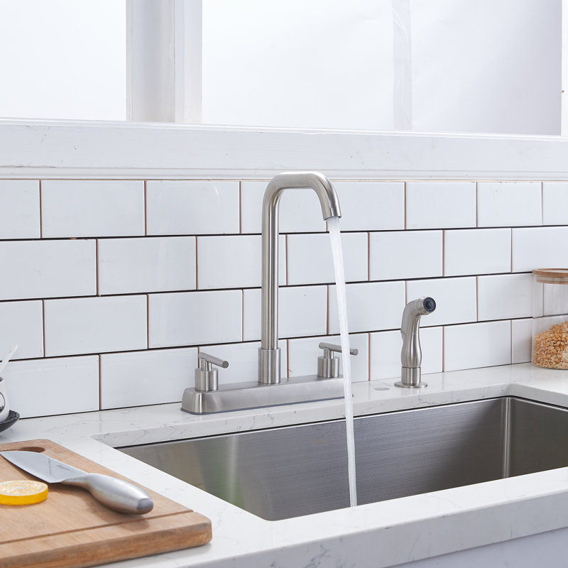 TAYANUC Two-Handle Kitchen Sink Faucet with Side Sprayer, 3-Hole ...
