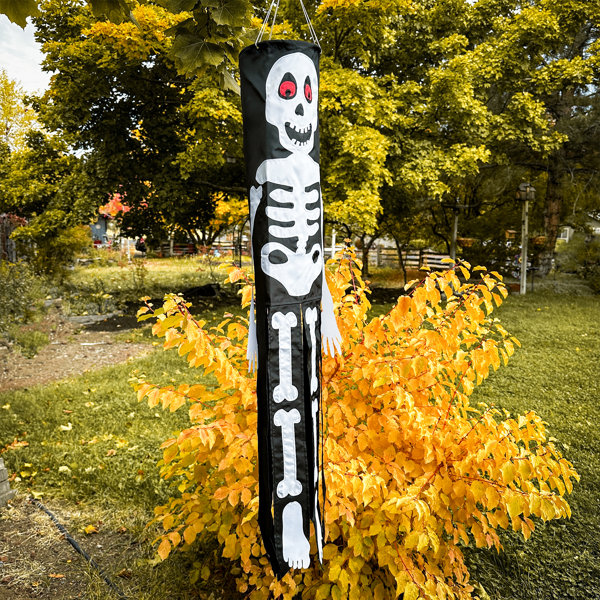 The Holiday Aisle® Lil' Bones Skeleton 3D 40" Windsock | Wayfair