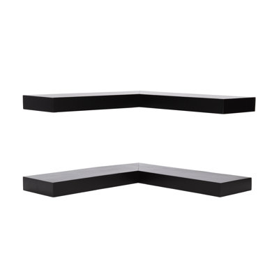 floating corner shelf black