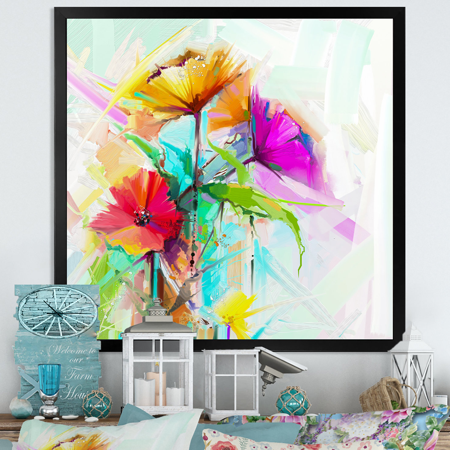 Winston Porter Abstract Paintbrush Spring Flower Bouquet III - Picture ...