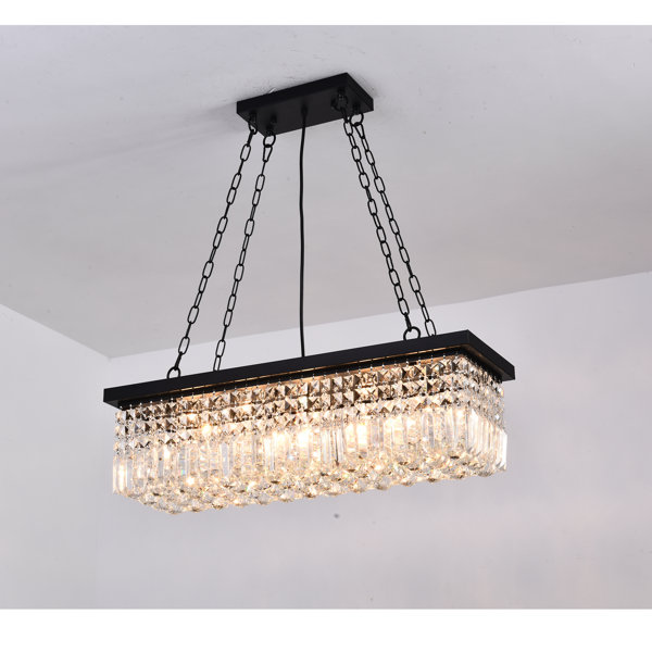 Mercer41 Kearan 5 - Light Kitchen Island Dimmable Rectangle Chandelier ...