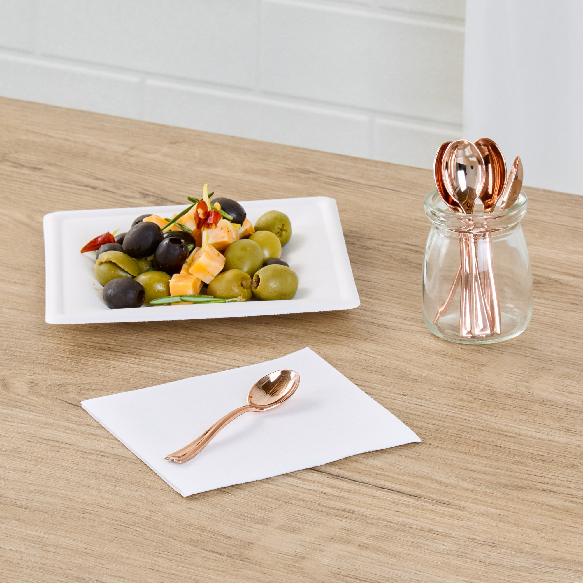 Restaurantware-4 Inch Mini Spoons, 100 Disposable Tiny Spoons - Heavy ...