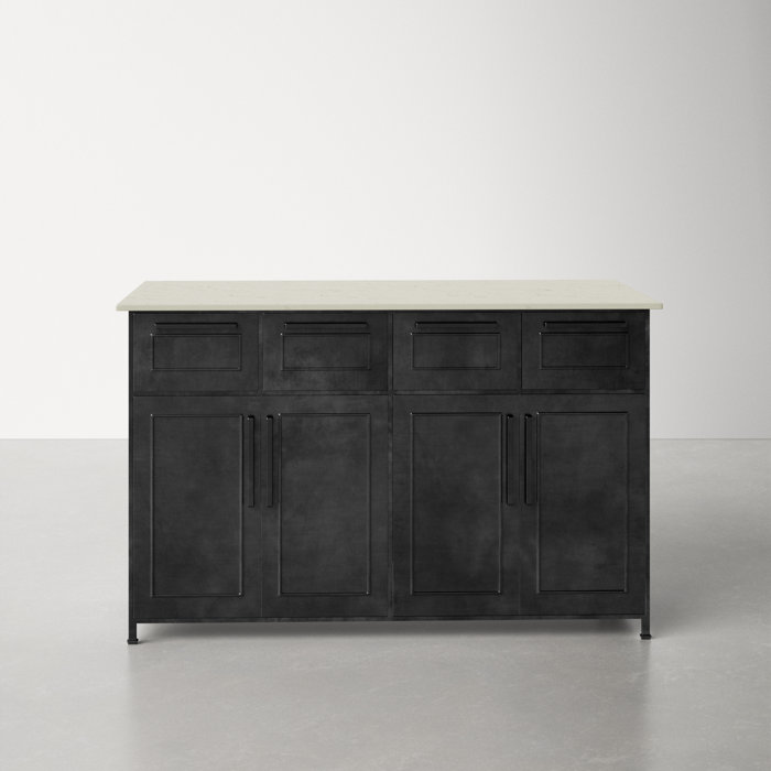 AllModern Lydia Marble Kitchen Island & Reviews | Wayfair