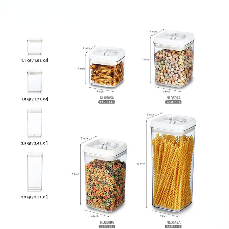 Prep & Savour Flip Tite Air Tight Storage Spaghetti Container Set, Easy ...