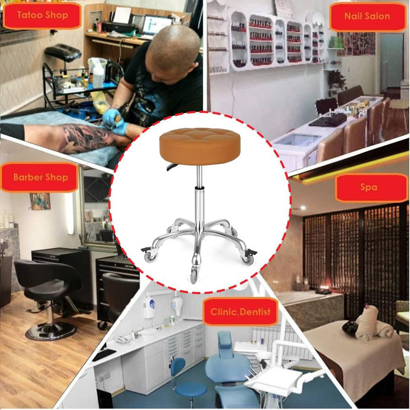 Latitude Run® Adjustable Heavy Duty Stool - Rolling Stools with Locking ...