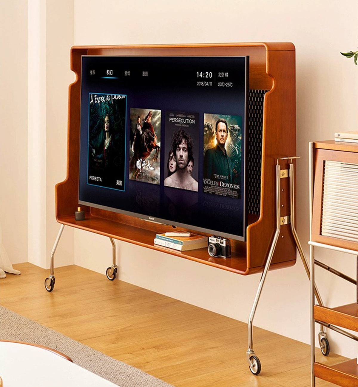 Orren Ellis Paderna Solid Wood Mobile Storage Credenza - Wayfair Canada