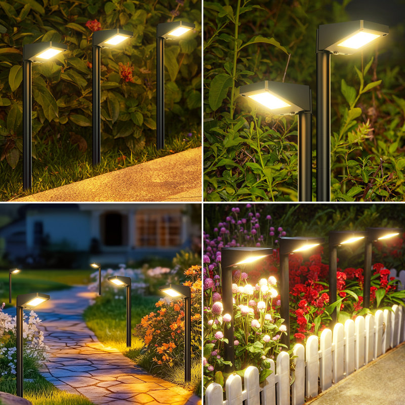 BUCASA 8 Pack Solar Pathway Lights Outdoor, 3500k Warm White Bright ...