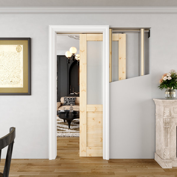 Win Stellar Interior Frosted Glass Pocket Doors Pantry Sliding Pocket ...