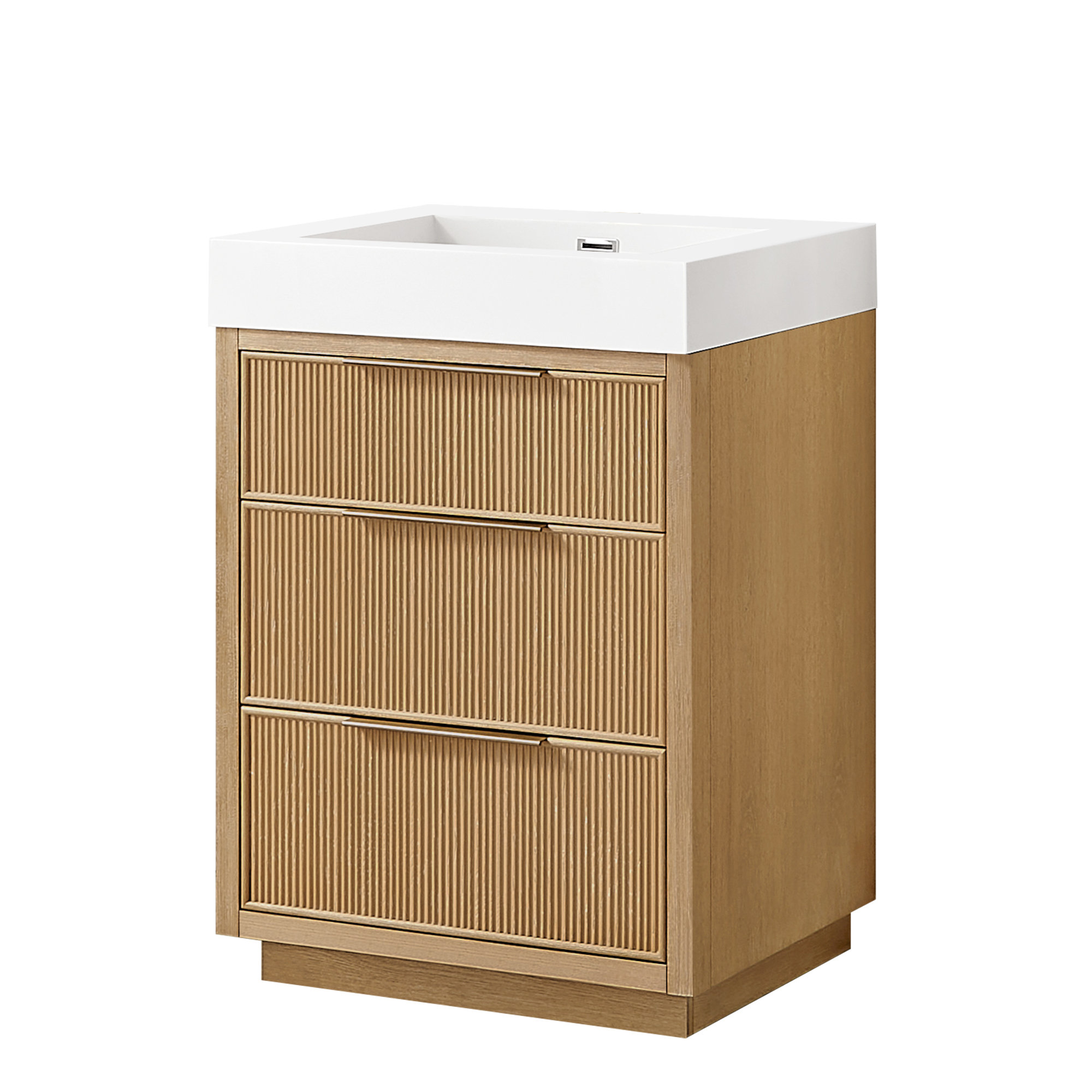 Latitude Run® Grunwald 24" Single Bath Vanity in Washed Ash Grey with ...