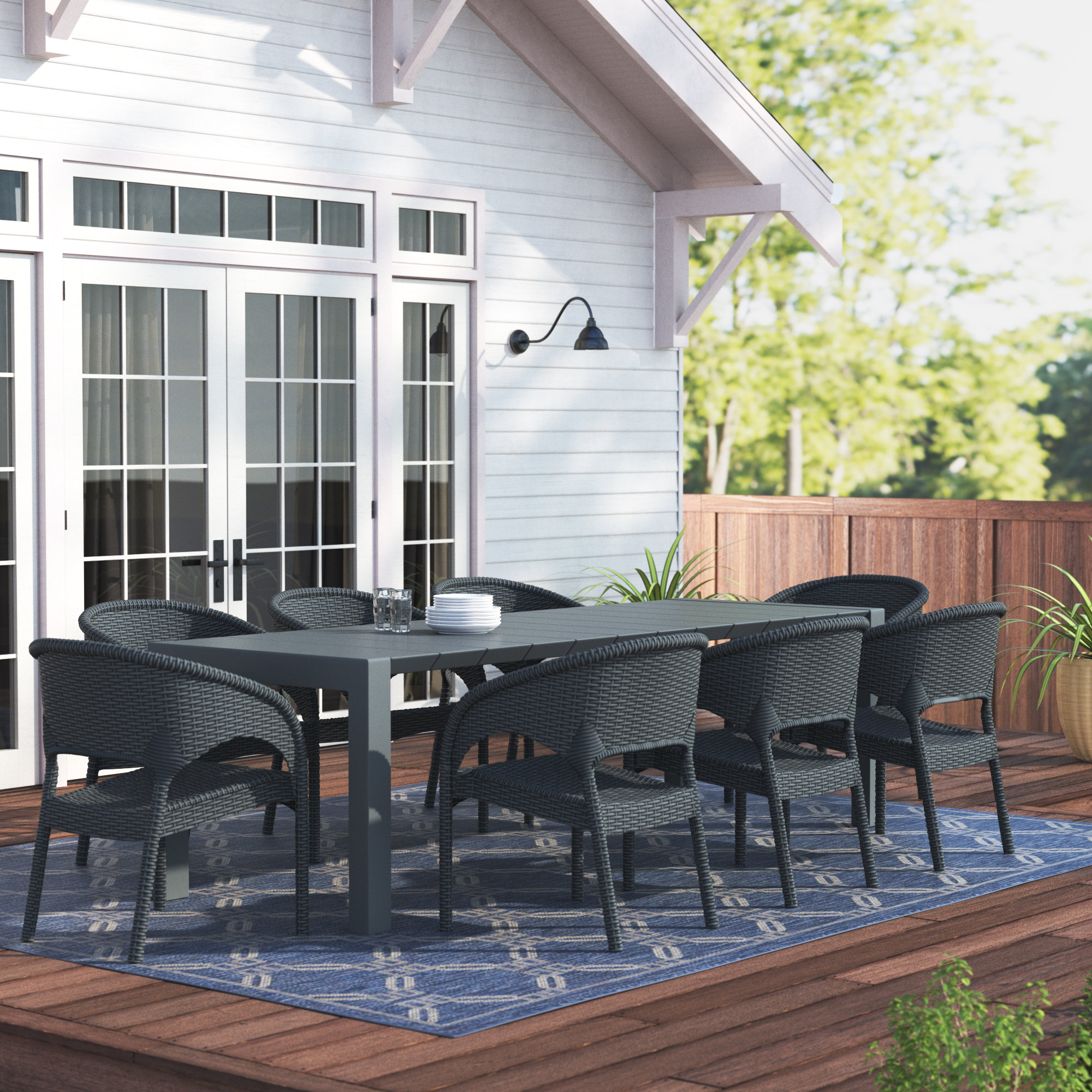 George Oliver Riggs Rectangular 8 - Person 102'' Long Dining Set ...