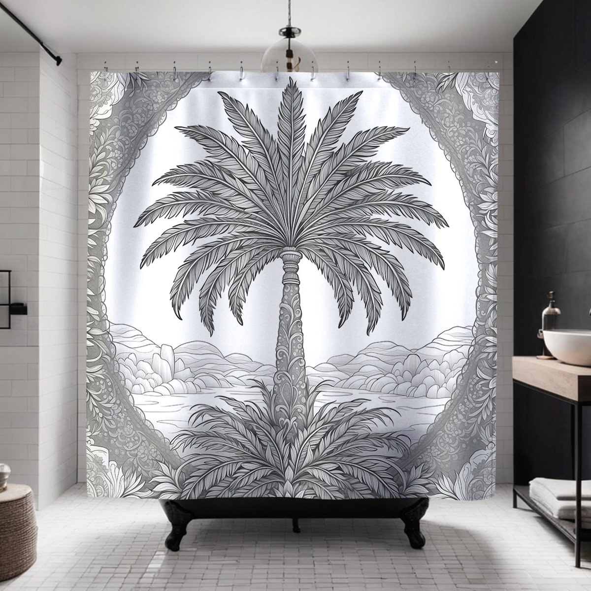 ULLI HOME Herwitt Palm Tree Shower Curtain - Wayfair Canada