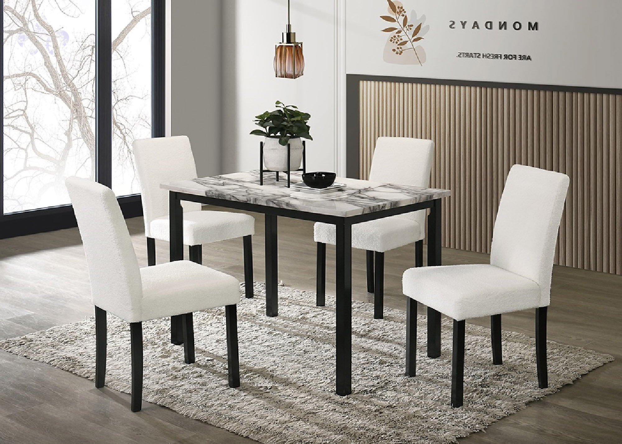 Lark Manor™ 5Pc Dining Set Kitchen Dinette Cushions Upholstered 4X ...