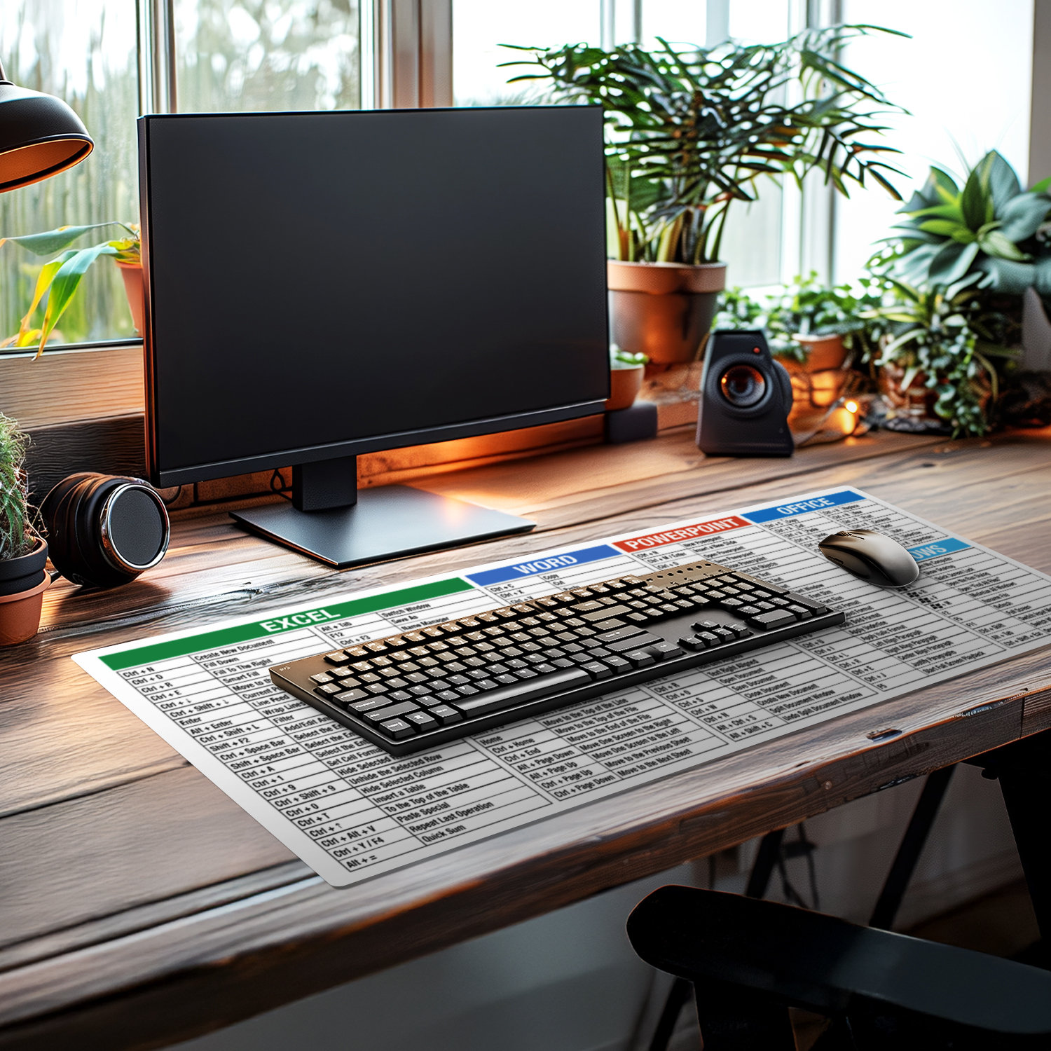 CounterArt Large Waterproof Desk Protector-Office-Windows Cheat Sheet ...