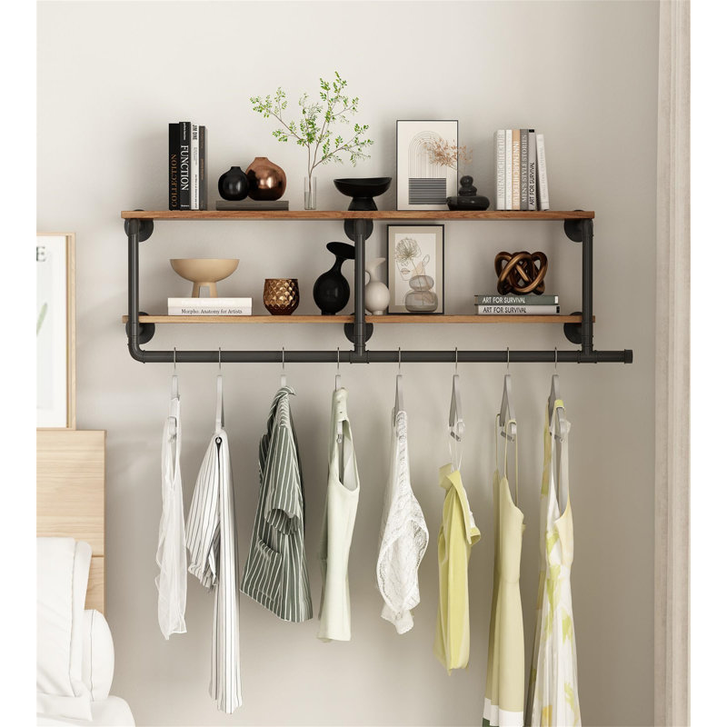Rebrilliant Natko Metal Wall Mounted Clothes Rack | Wayfair