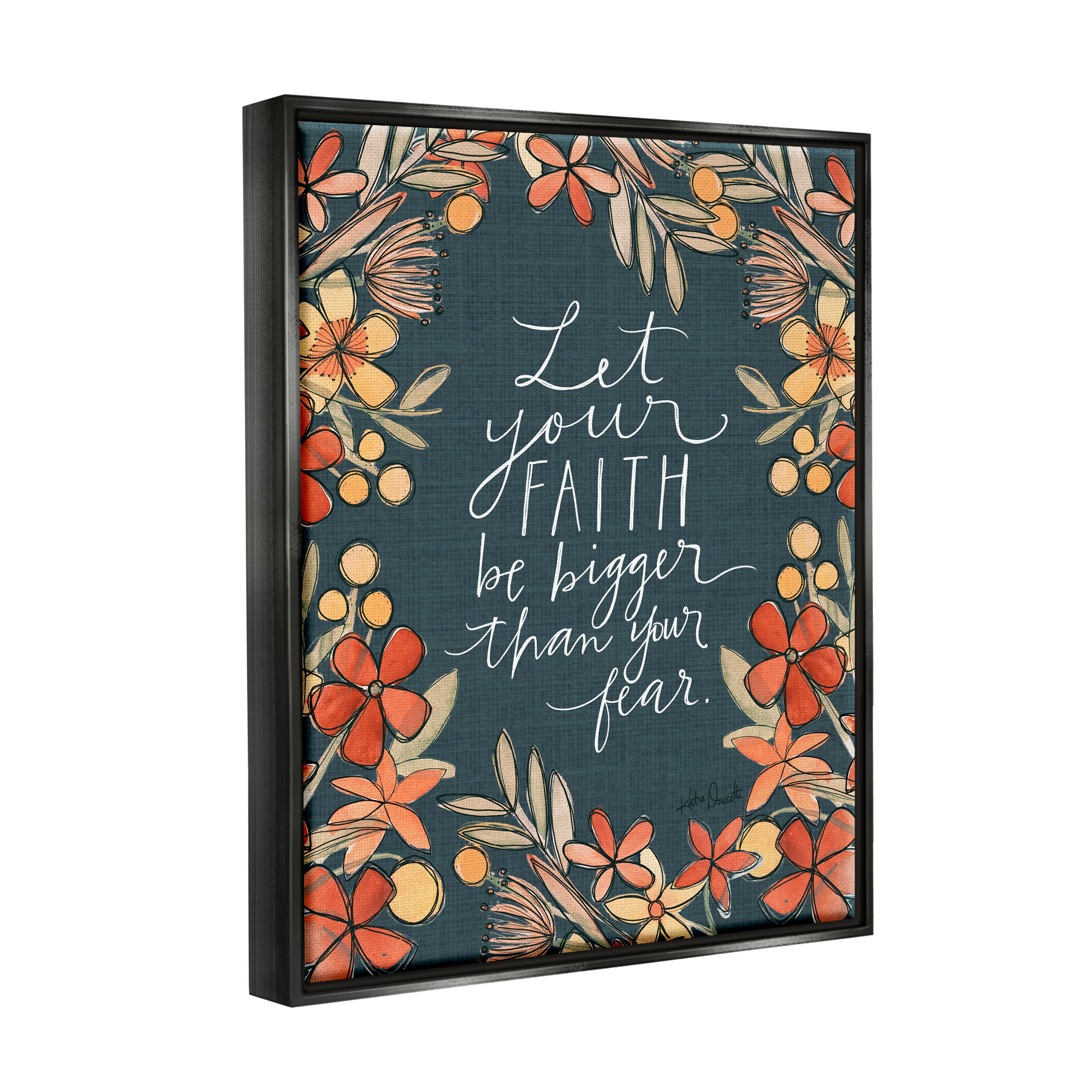 Stupell Industries Faith Over Fear Religious Calligraphy Patterned ...