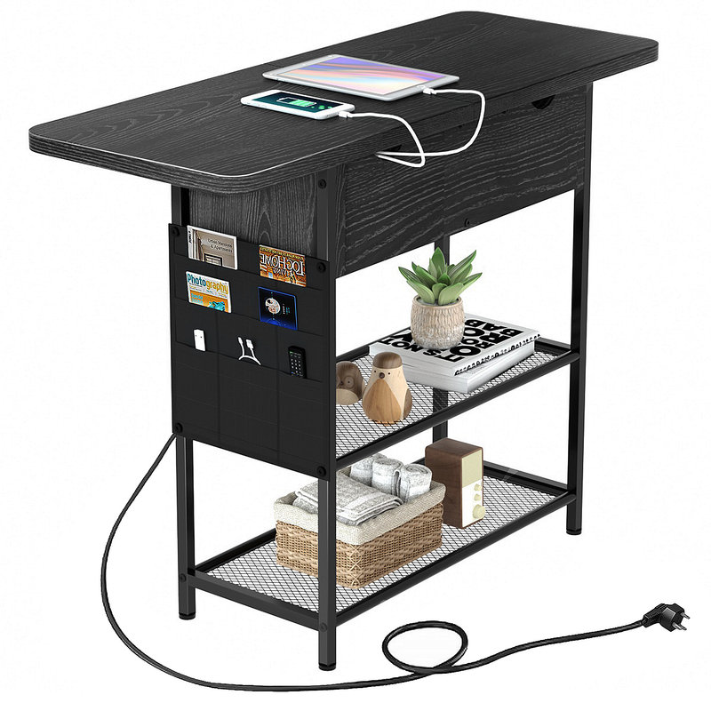 Ebern Designs Hogsett End Table Storage and USB Ports & Power Outlets ...