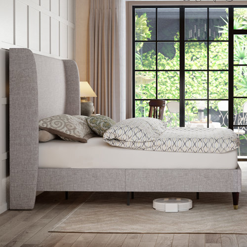 Wade Logan® Belo Upholstered Wingback Bed & Reviews | Wayfair