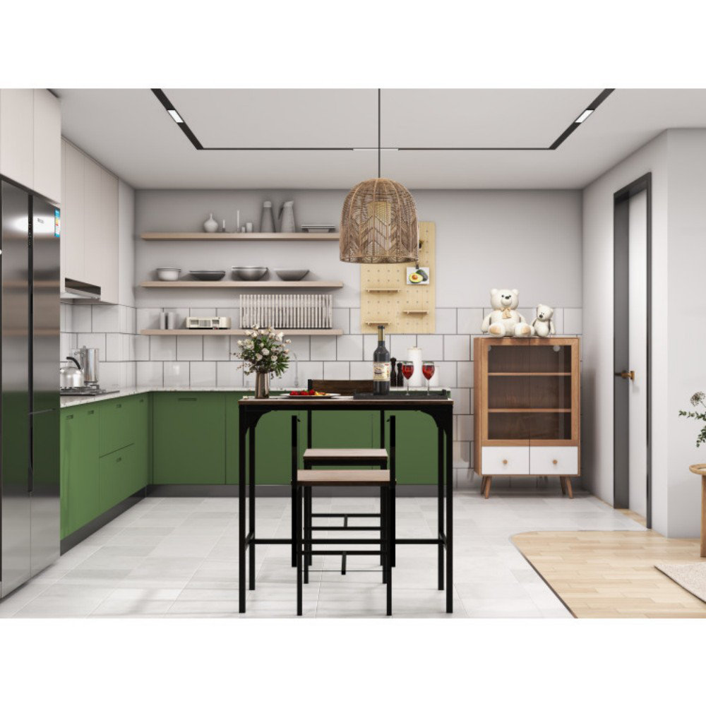 Ebern Designs 3 Pieces Bar Table Set with 2 Chairs Narrow Bar Furniture ...