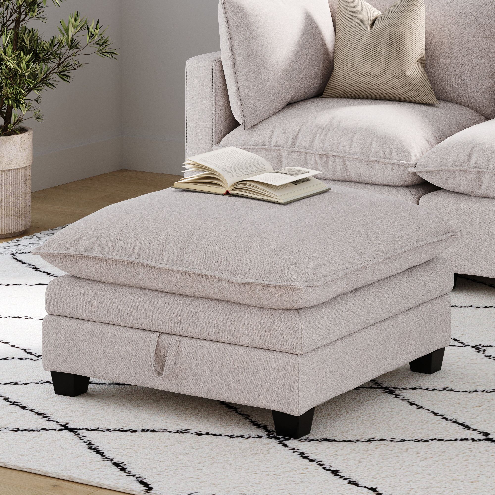 Nathan James Modern Cloud Ottoman With Storage | Wayfair