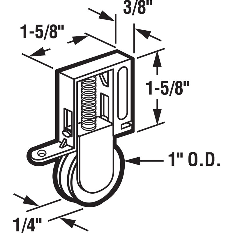 Prime-Line 1 in. Sliding Screen Door Roller Assembly, Academy and Uni ...