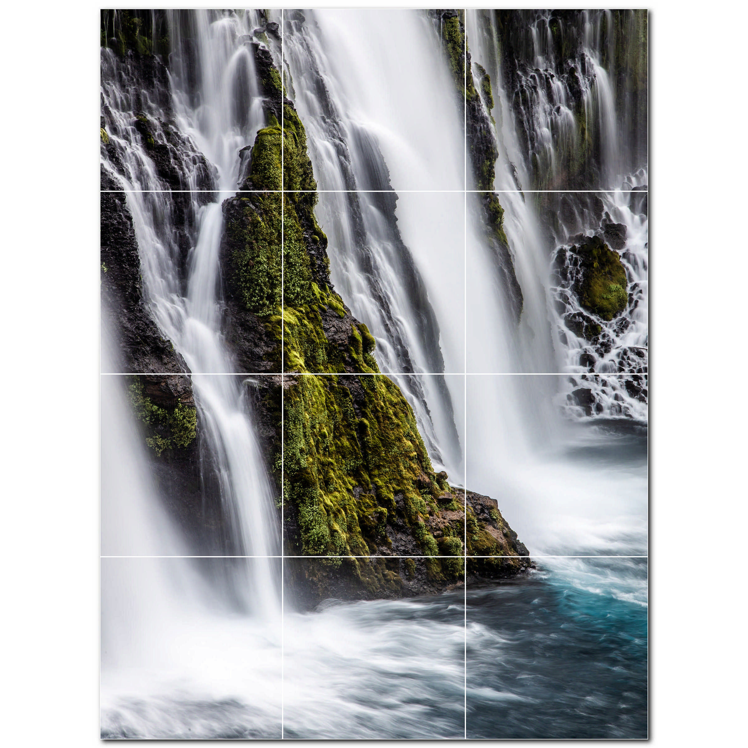 Picture-Tiles.com 12.75" x 17" Ceramic Waterfalls Photo Decorative ...