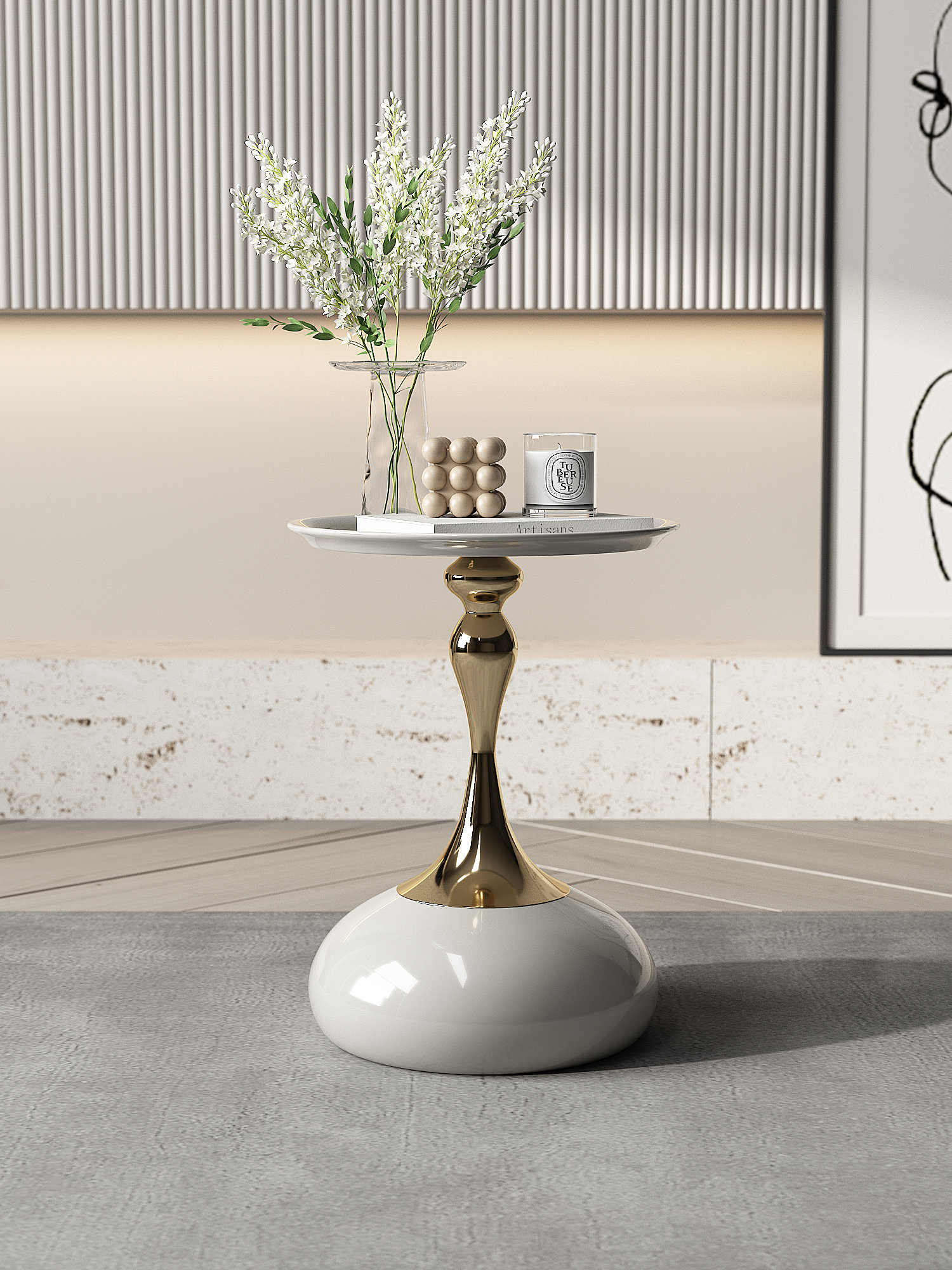 House of Hampton® Modern Side Table with Weighted Base, Scratch ...