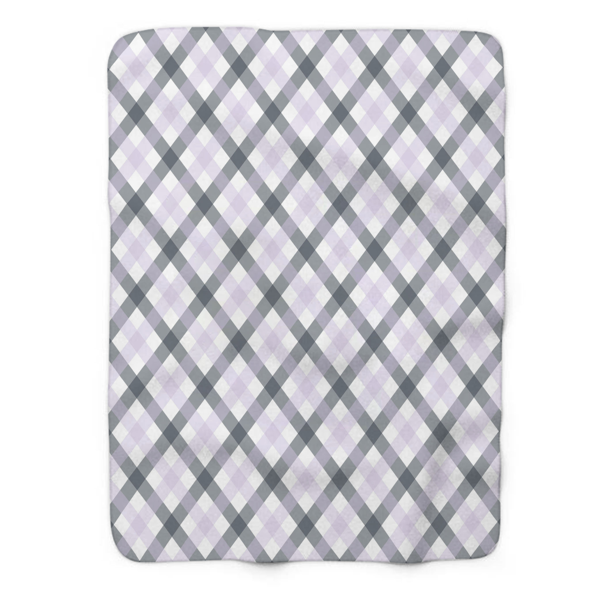 MentionedYou Lavender Grid - 1 Piece Premium Sherpa Blanket 0113 | Wayfair