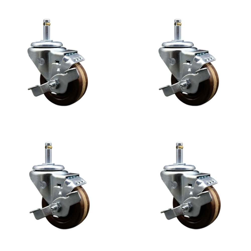 Service Caster High Temp Phenolic Swivel Grip Ring Stem Caster | Wayfair