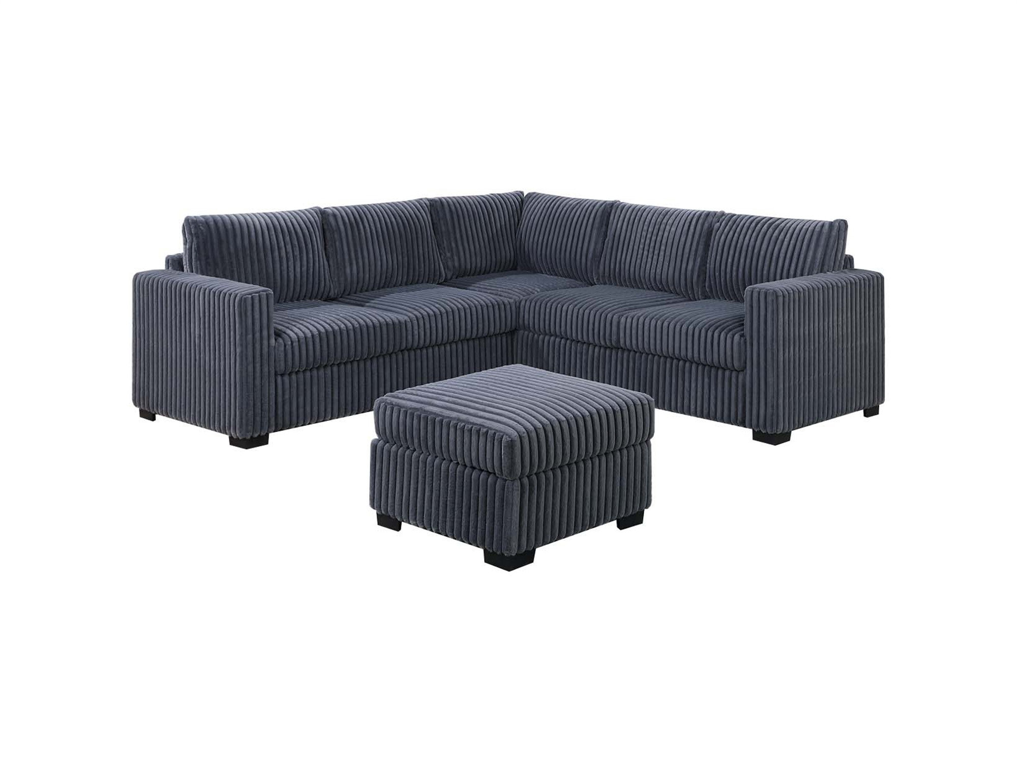 Latitude Run® Beautiful 4-Piece Sectional Set W/ Ottoman One Arm ...