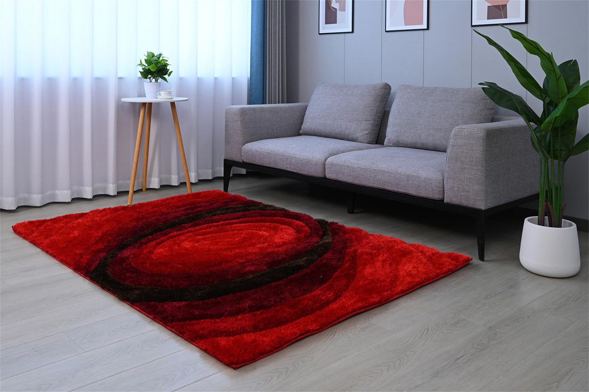 Wrought Studio™ 3D Red Shag Rug | Wayfair