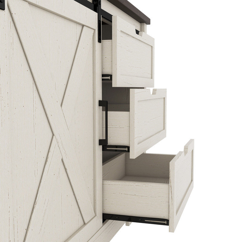 Gracie Oaks Multifunctional Storage Cabinet with 3 Drawers and Sliding ...