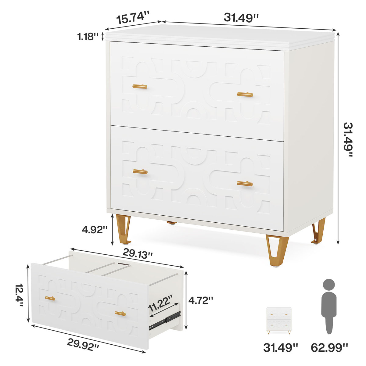 Mercer41 2-Drawer Lateral File Cabinet, Modern Filing Cabinet & Reviews ...