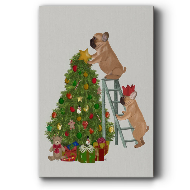 The Holiday Aisle® Christmas French Bulldog Tree Ladder | Wayfair