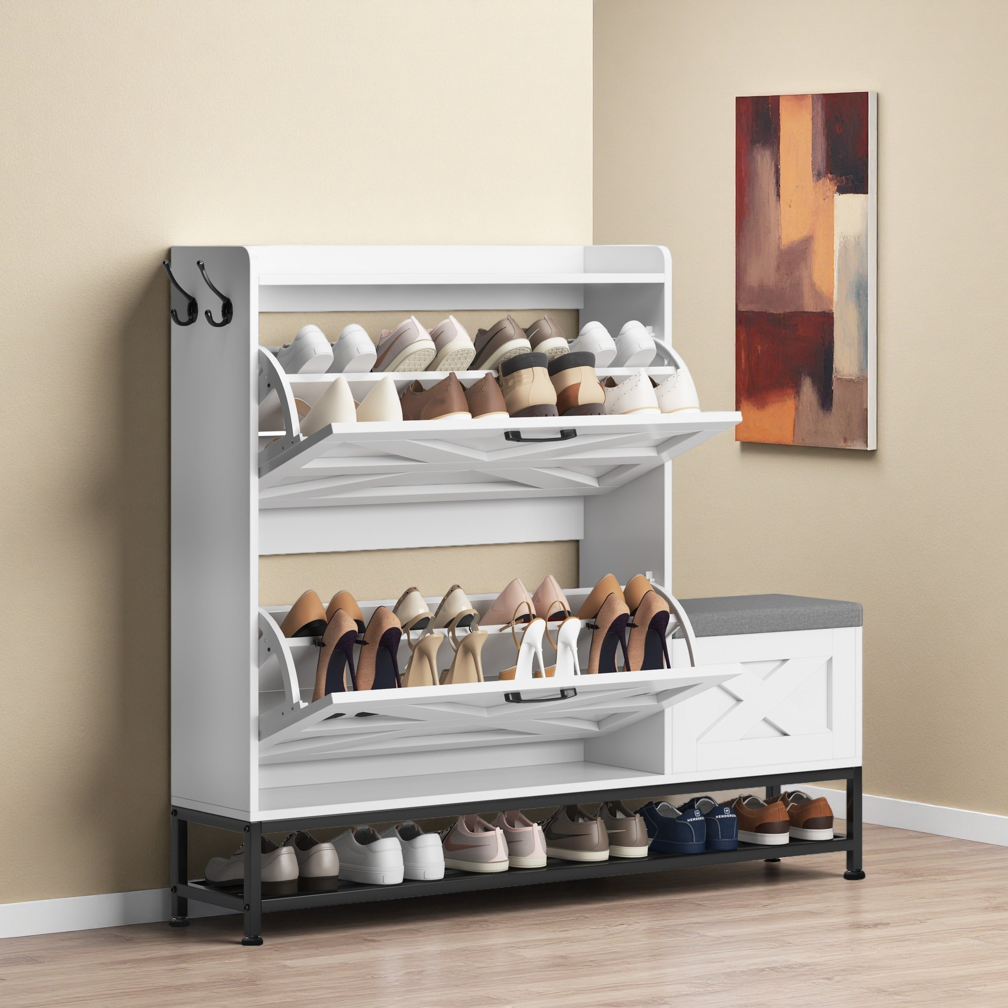 Gracie Oaks Shoe Cabinet, Entry Home Shoe Cabinet, Entrance Balcony ...