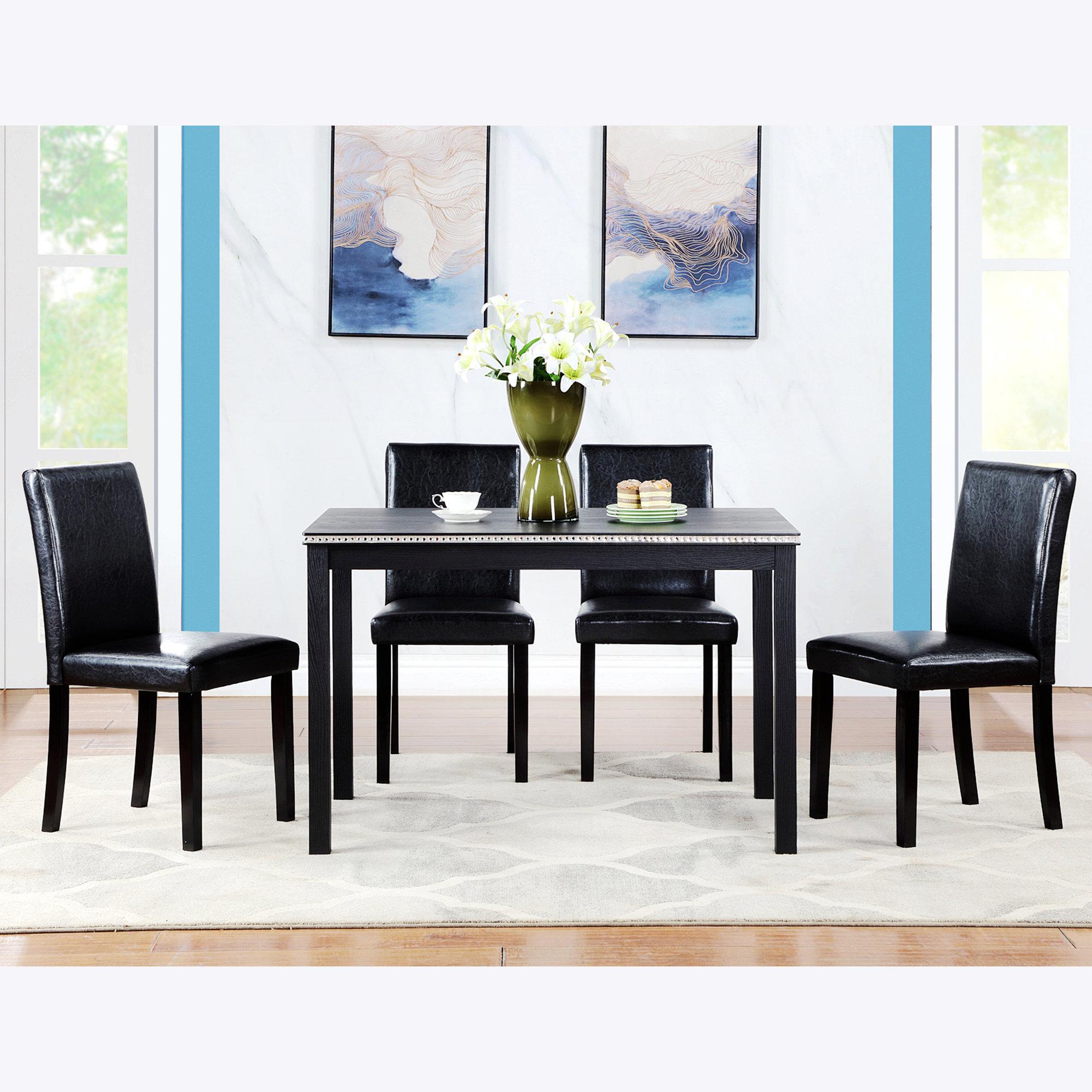 Winston Porter Wooden Dining Square Table, Kitchen Table Counter Height ...