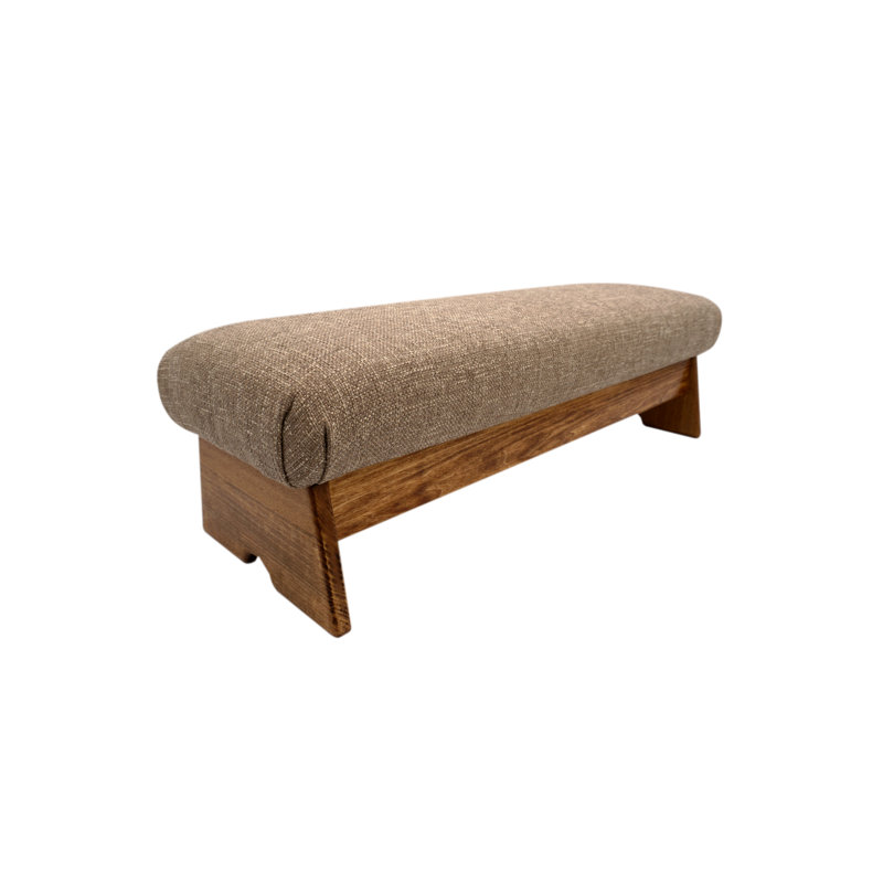 Loon Peak® Bedside Padded Foot Stool, 9” Tall, Maple Stain | Wayfair