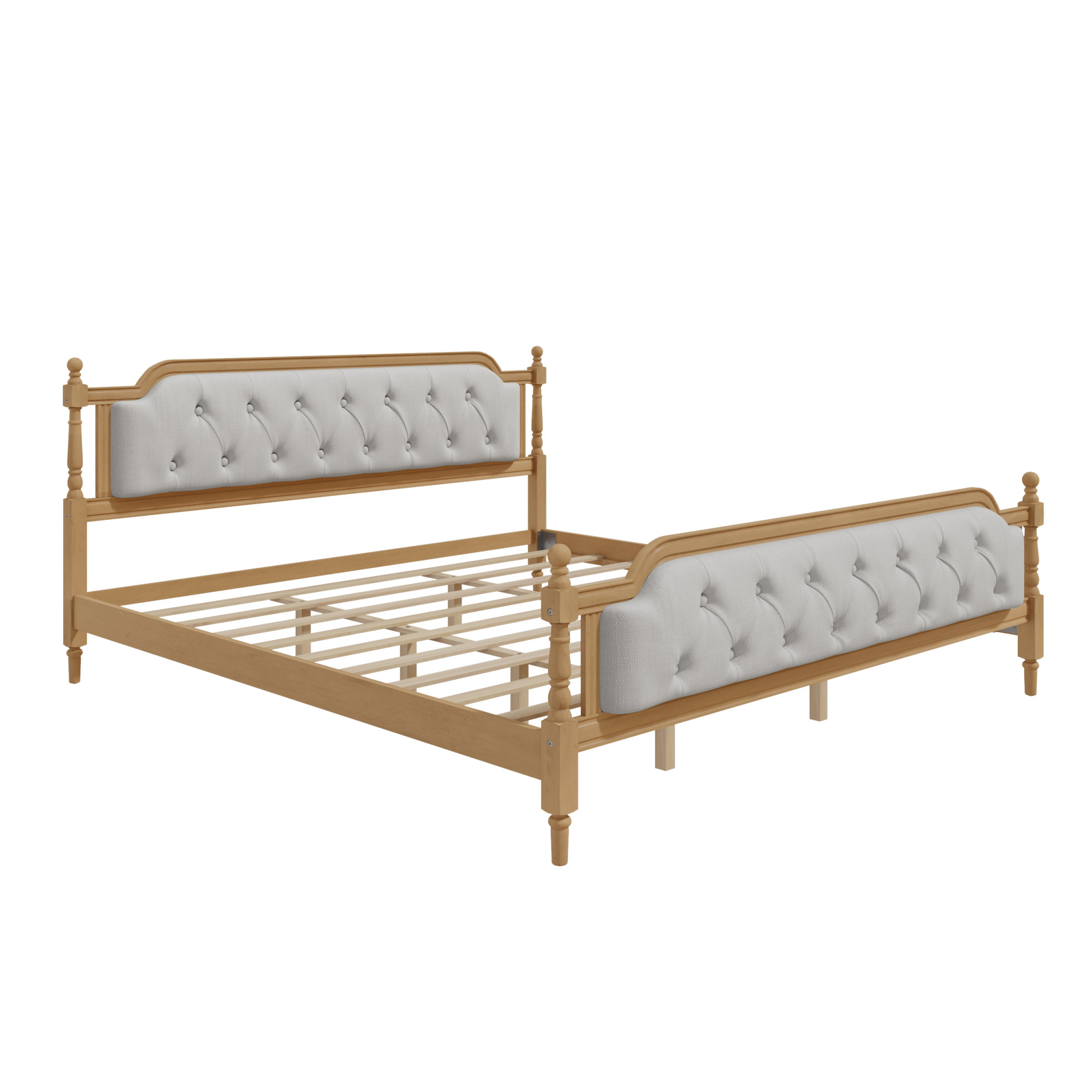 Alcott Hill® Traditional King Size Solid Wood Bed Frame With ...