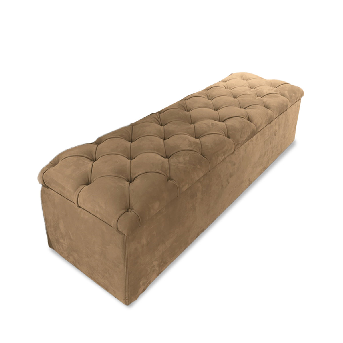 Red Barrel Studio® Tufted Suede Fabric Solid Wood Storage Ottoman | Wayfair