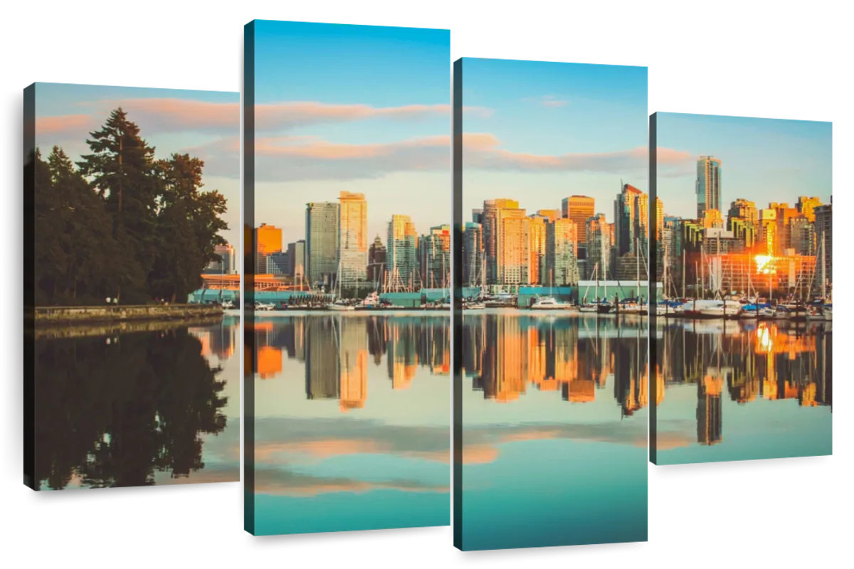 Ebern Designs Nicci Vancouver Sunset Skyline | Wayfair
