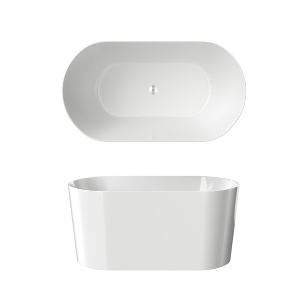 TYUNABRN 55" Acrylic Freestanding Bathtub, Small Soaking Tub, Glossy ...
